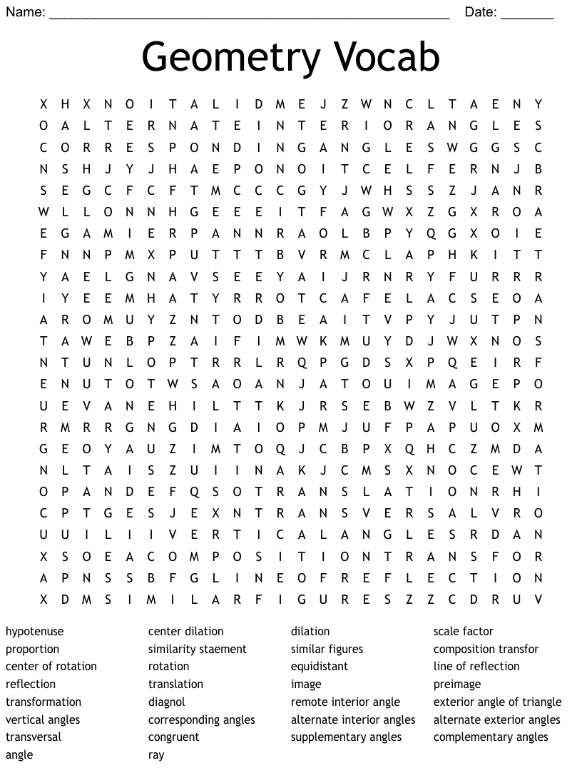 Angles Word Search - WordMint