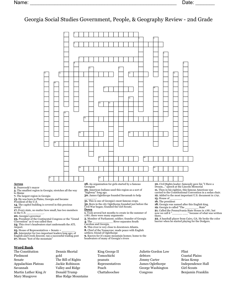 Georgia Social Studies Government, People, & Geography Review - 2nd ...