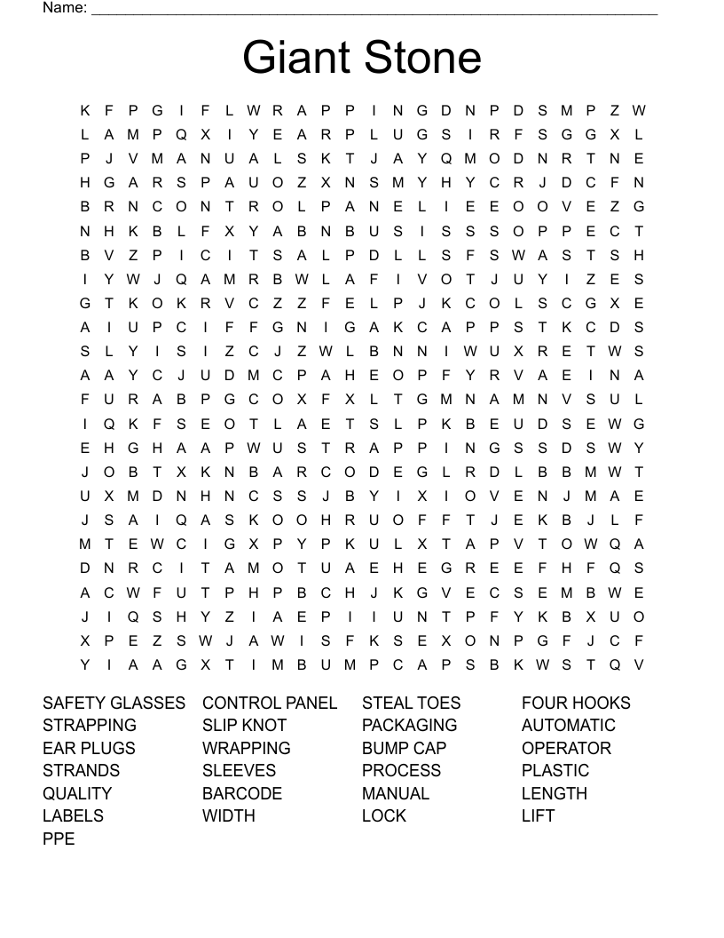 Giant Stone Word Search - WordMint