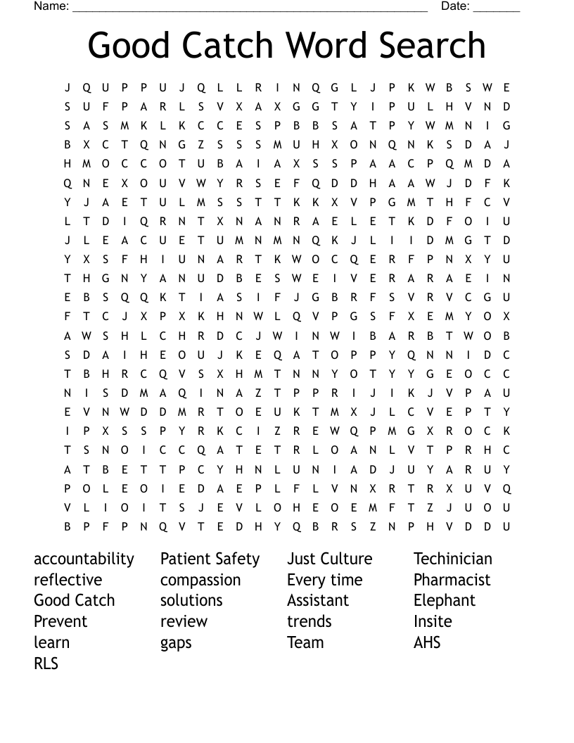 Good Catch Word Search WordMint