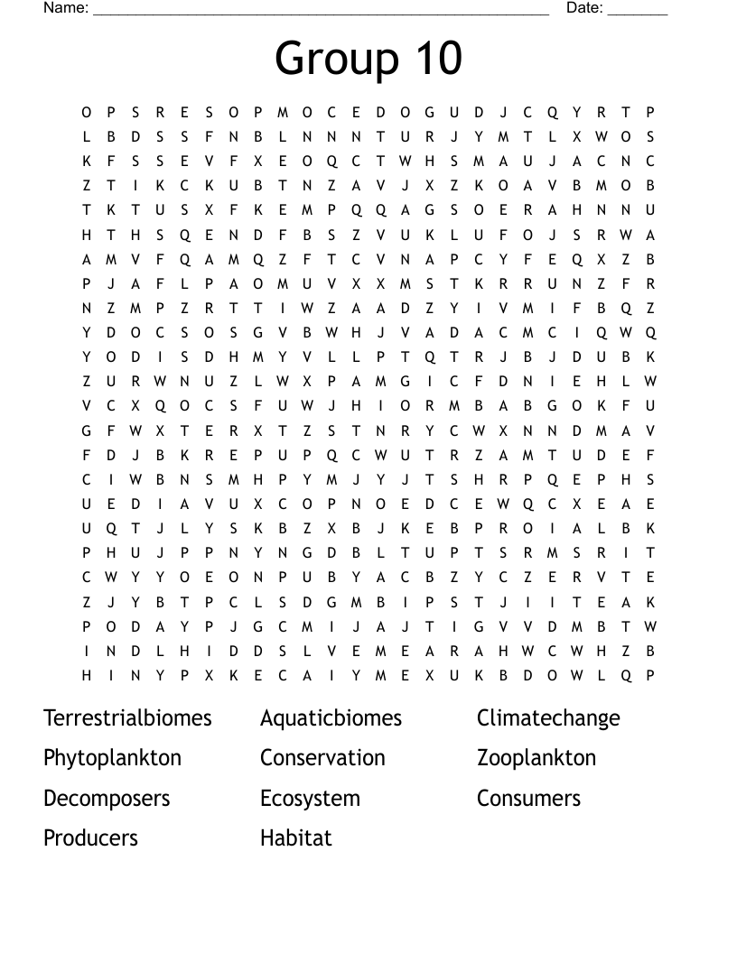 Group 10 Word Search - WordMint