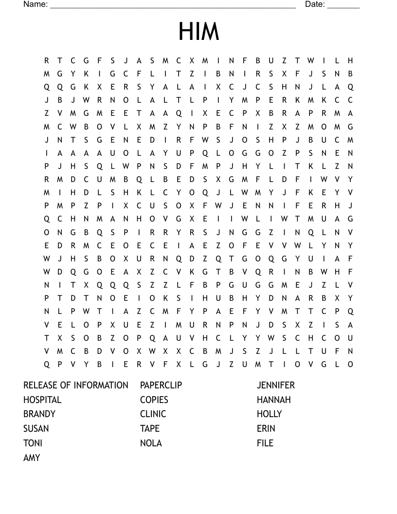 HIM Word Search - WordMint