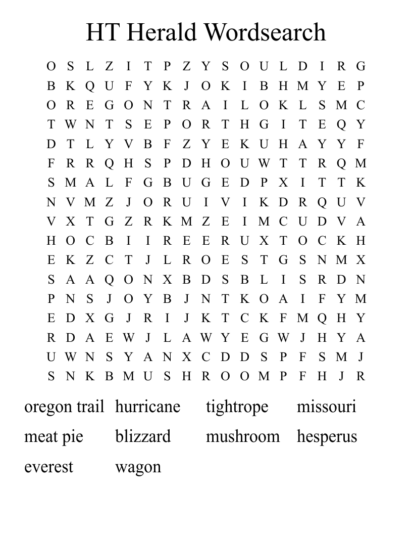 HT Herald Wordsearch - WordMint