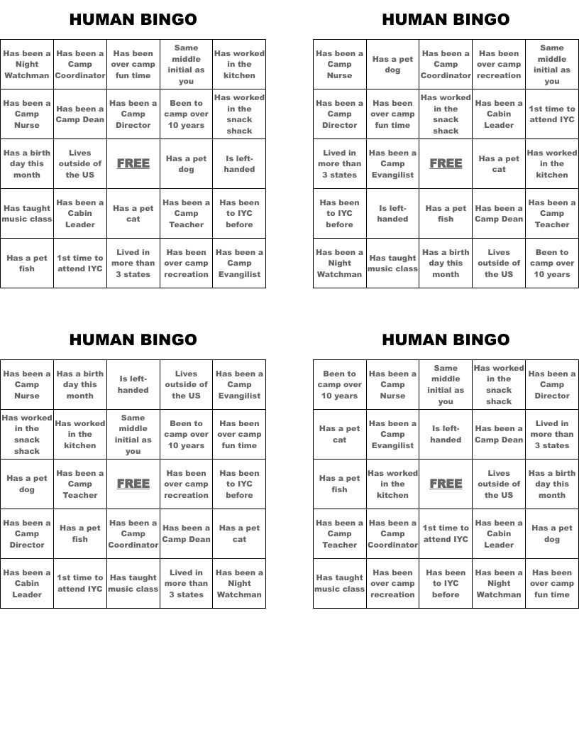 HUMAN BINGO - WordMint
