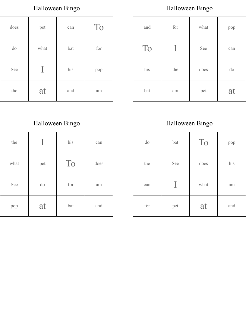 Halloween Bingo - WordMint