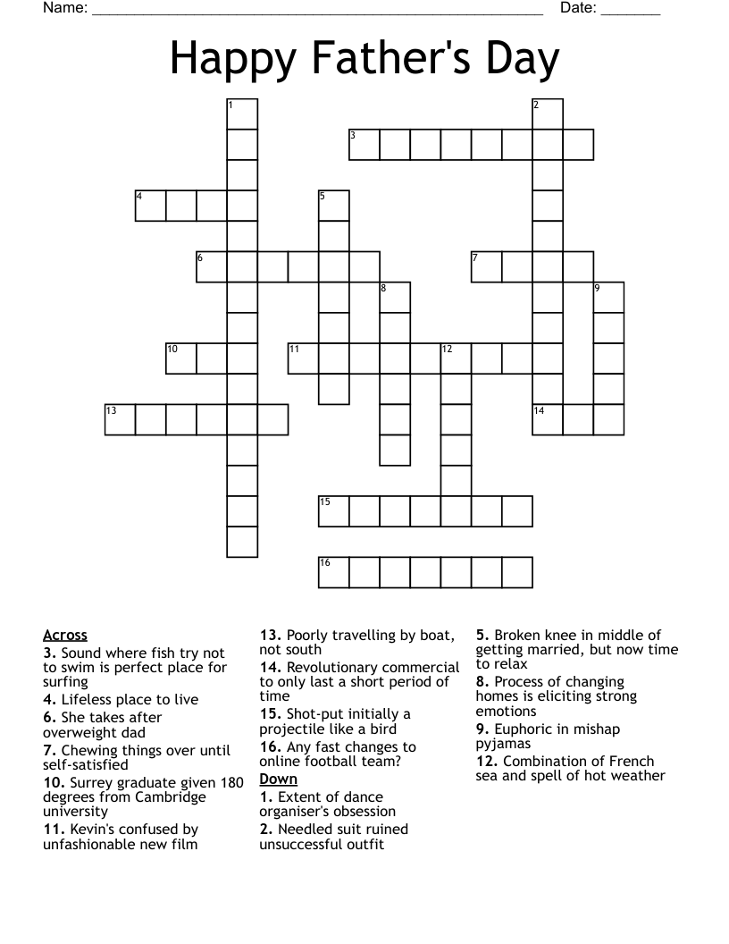 Happy Father's Day Crossword - WordMint