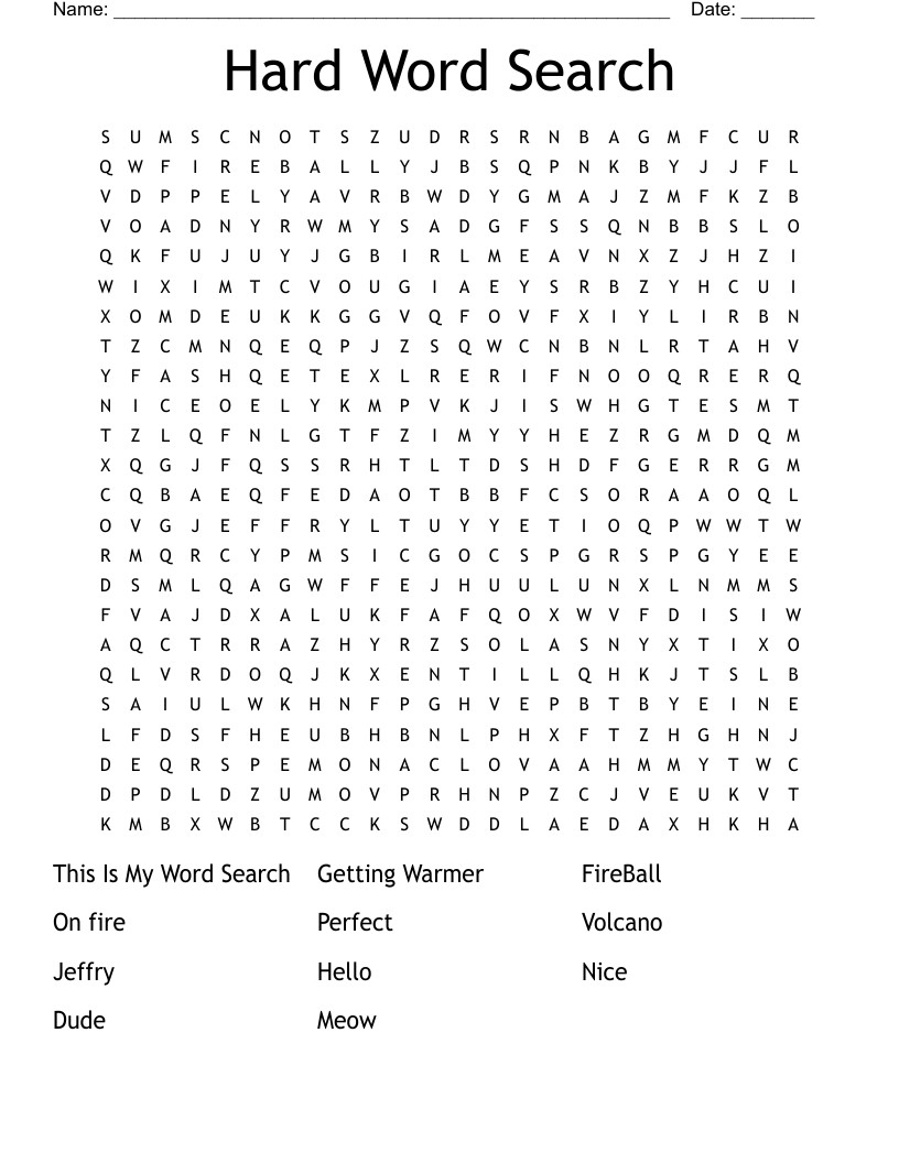 Hard Word Search WordMint