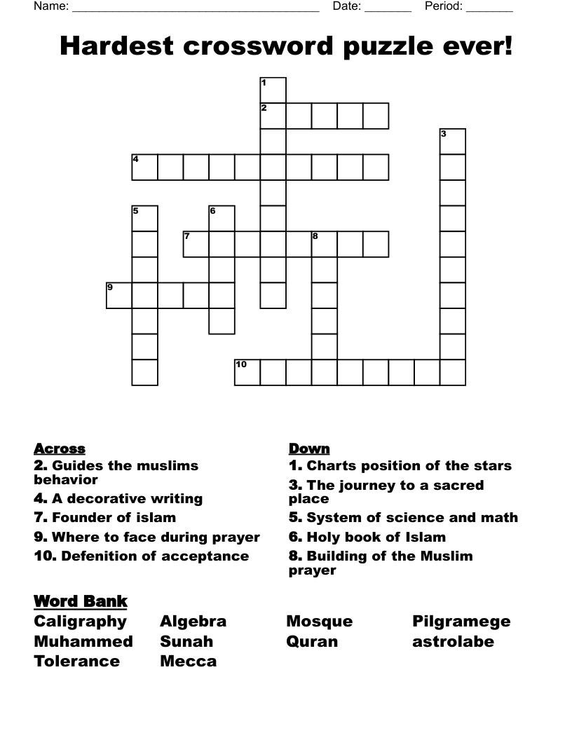 Hardest Crossword Puzzle Ever WordMint