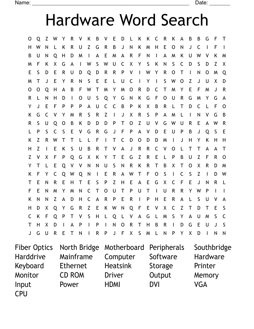 Hardware Word Search WordMint