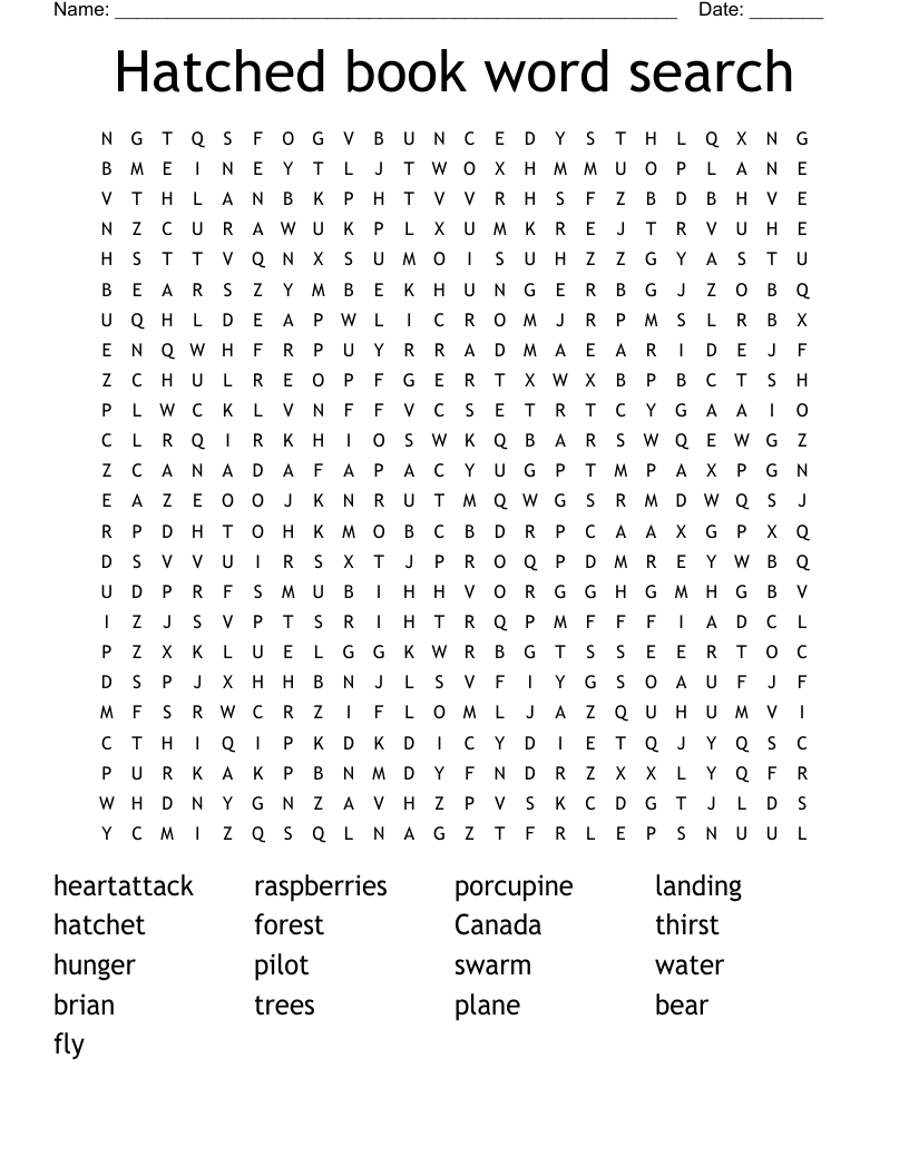 Hatched book word search - WordMint