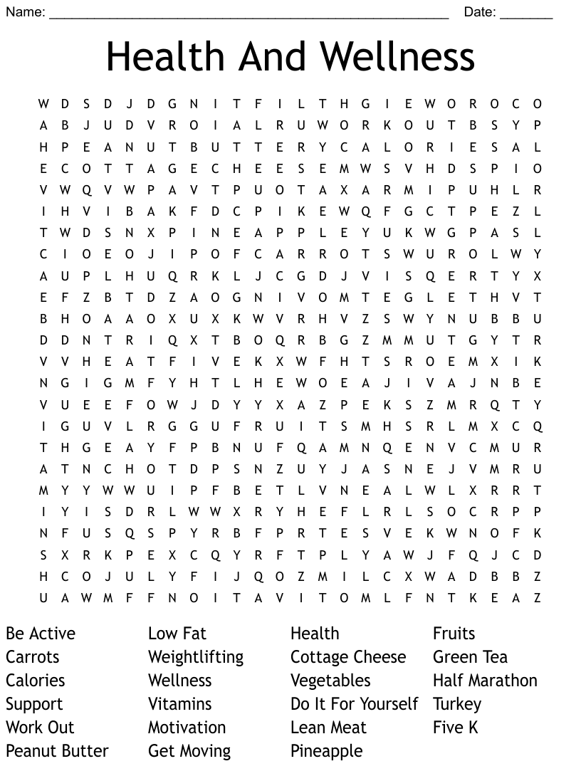 wellness Word Scramble - WordMint