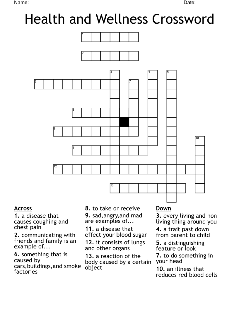 Health And Wellness Crossword WordMint health-and-wellness-crossword-wordmint