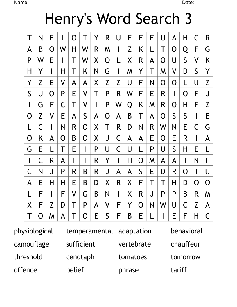 Henry's Word Search 3 - WordMint