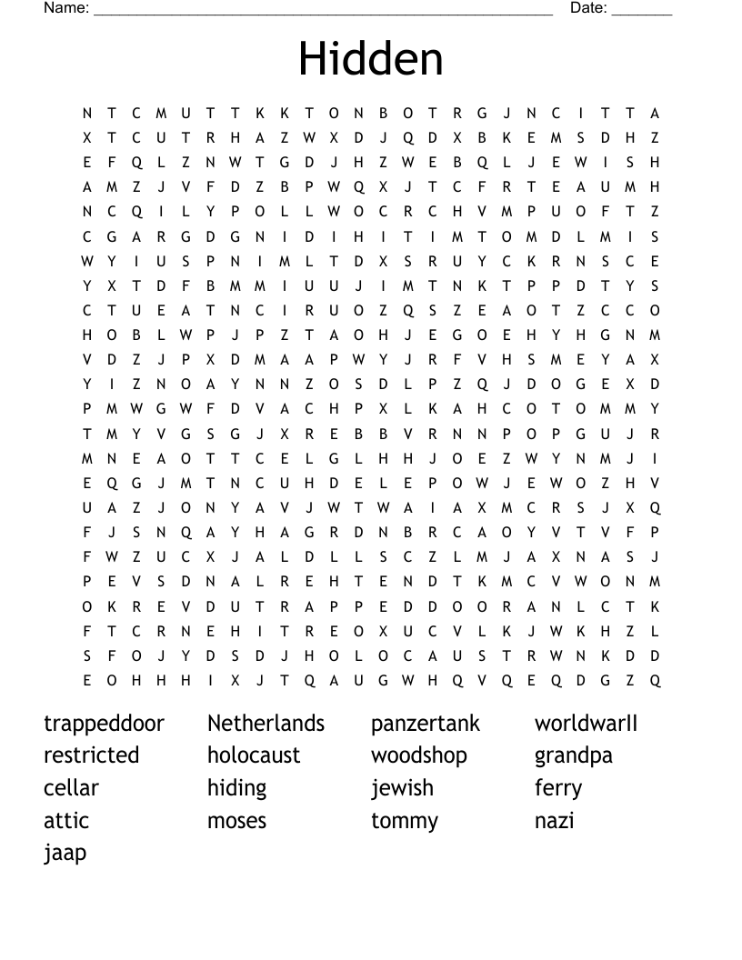Printable Hidden Word Search
