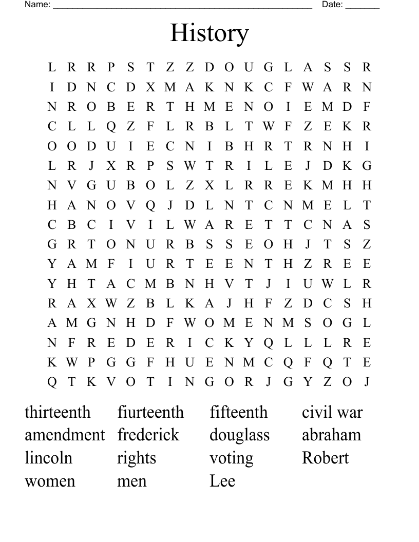 History Word Search - WordMint