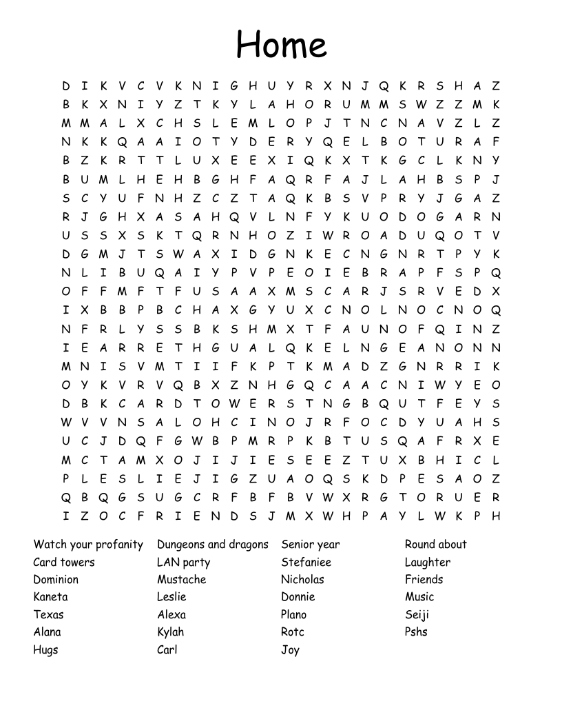 Home Word Search - WordMint