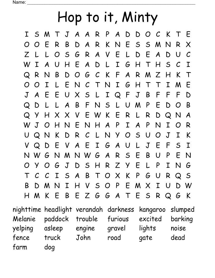 Hop to it, Minty Word Search - WordMint