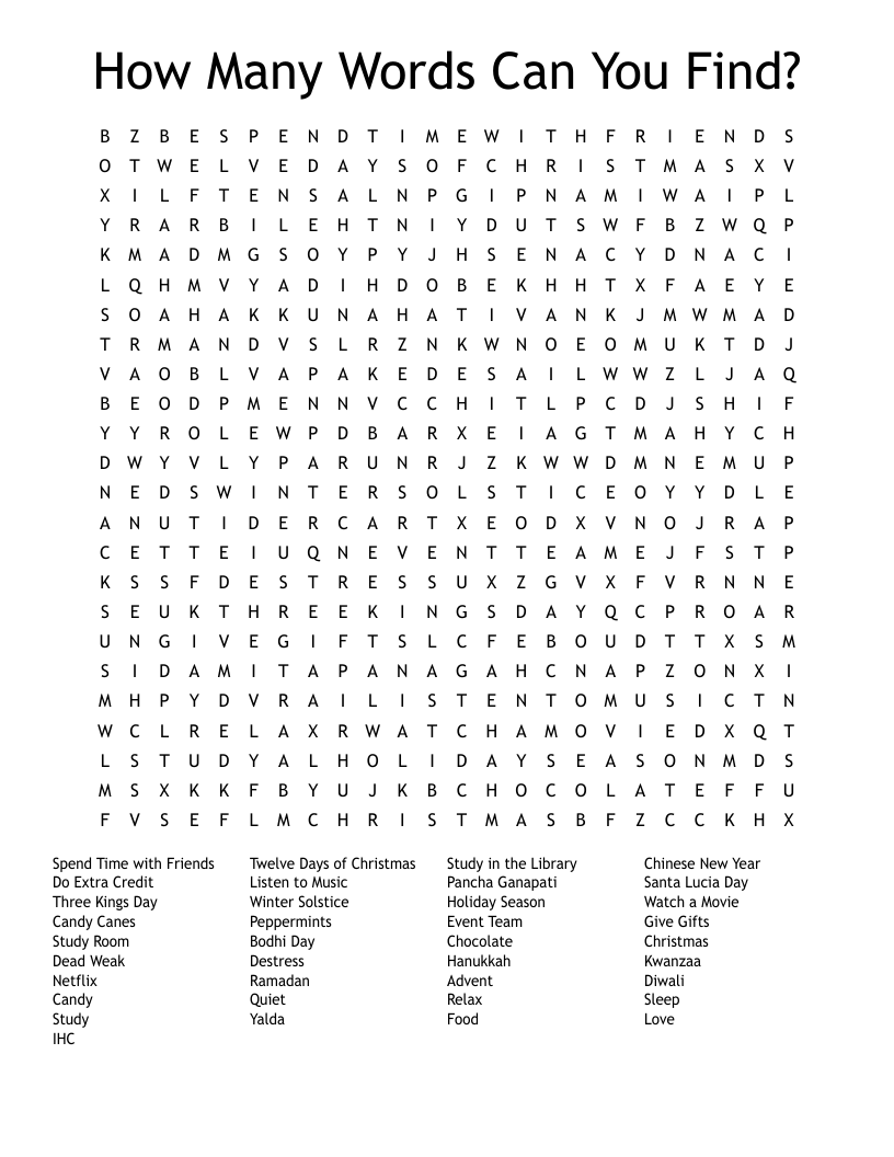 How Many Words Can You Find Word Search WordMint