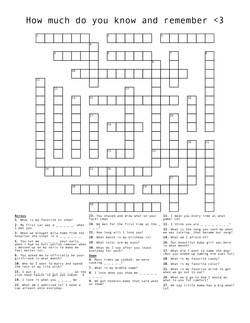 How much do you know and remember