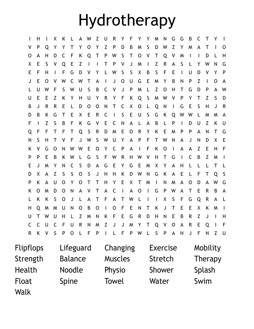 Hydrotherapy Word Scramble - WordMint