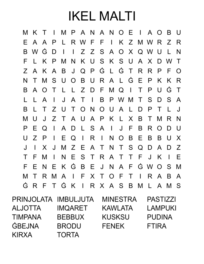 IKEL MALTI Word Search - WordMint