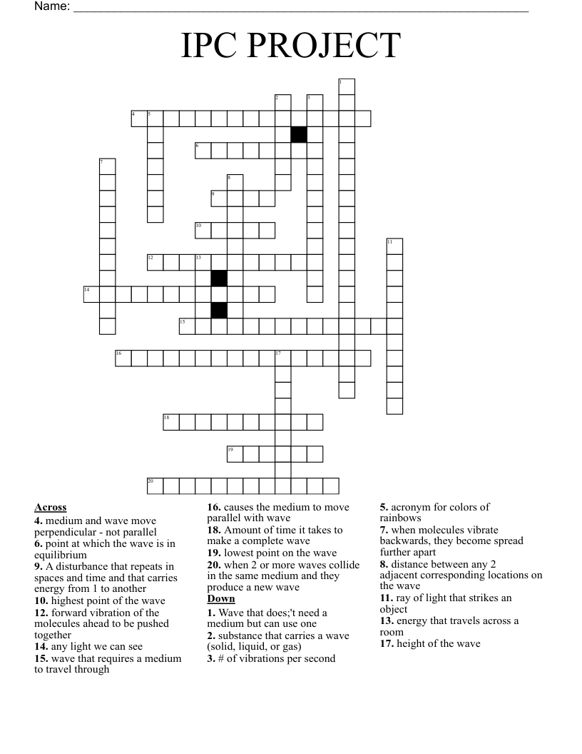 IPC PROJECT Crossword - WordMint