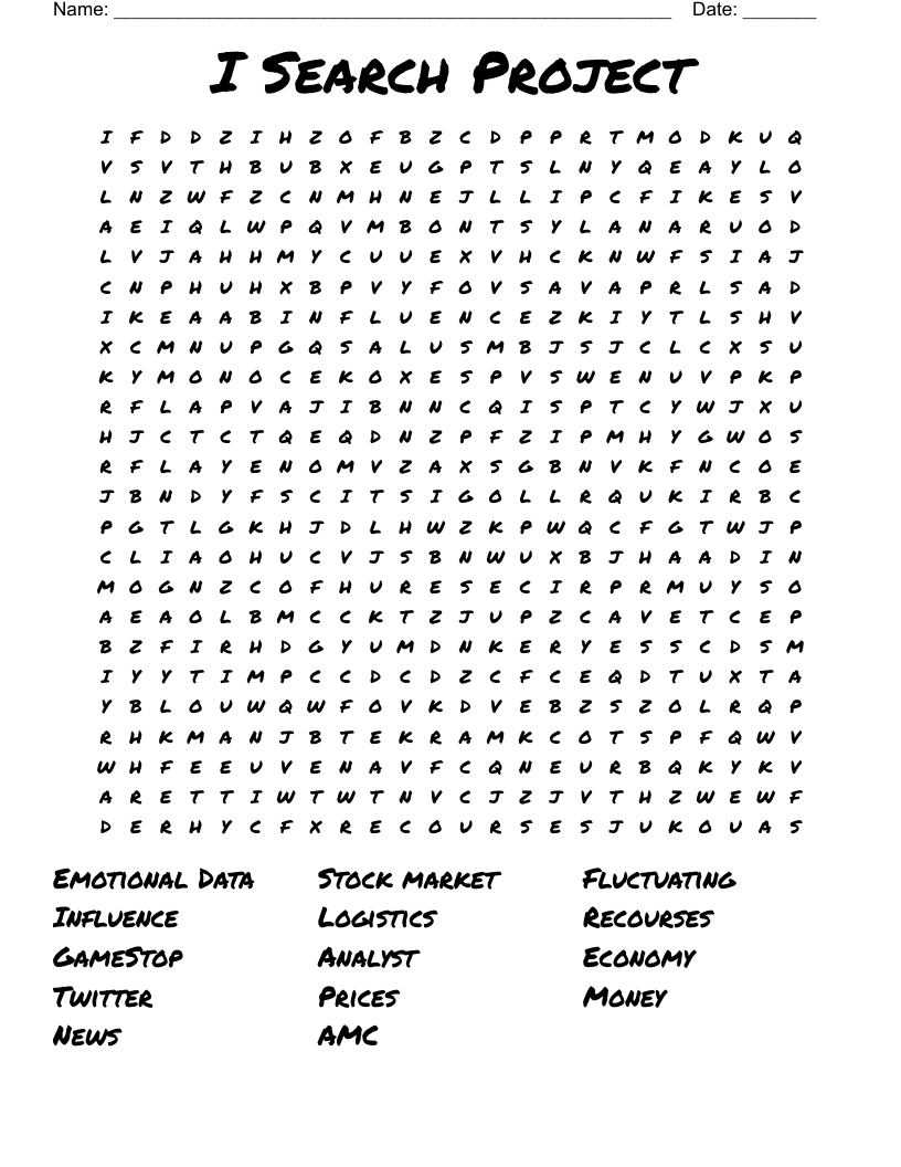 I Search Project Word Search - WordMint