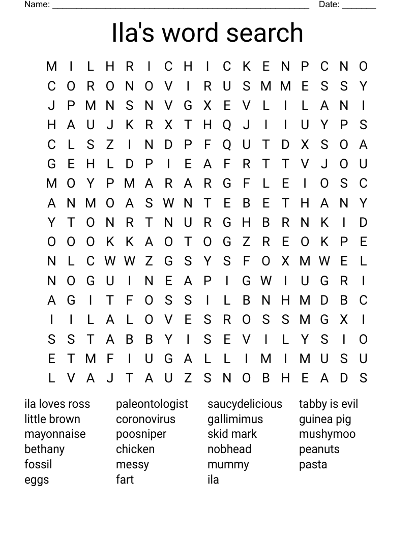 Ila's word search - WordMint