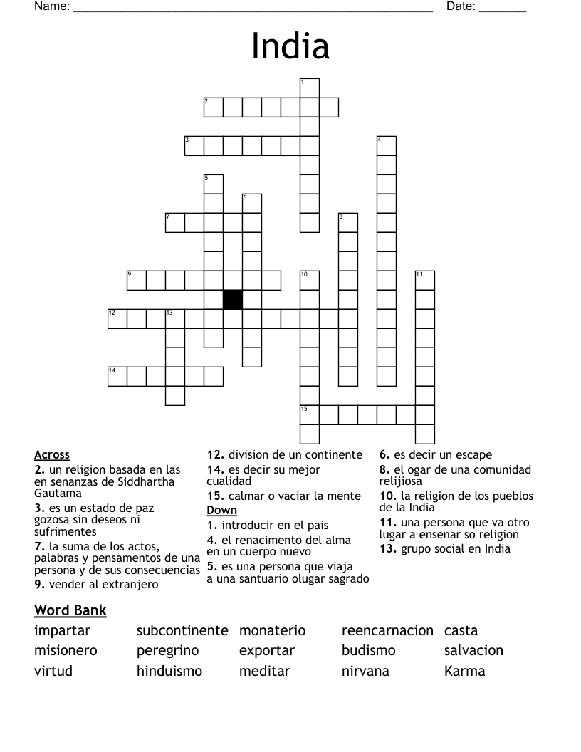India Puzzles - WordMint