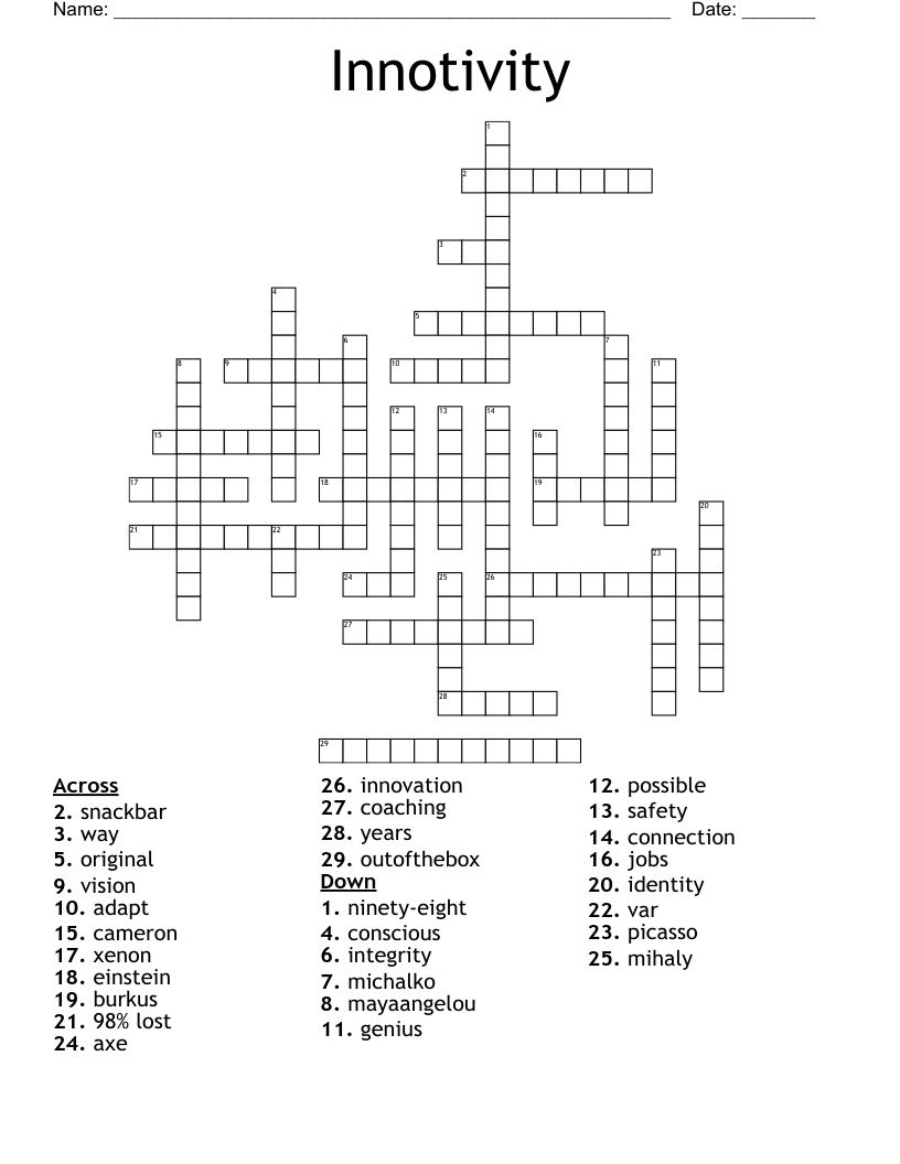 Innotivity Crossword - WordMint