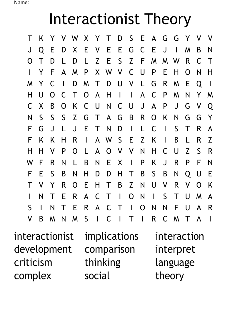 Interactionist Theory Word Search - WordMint