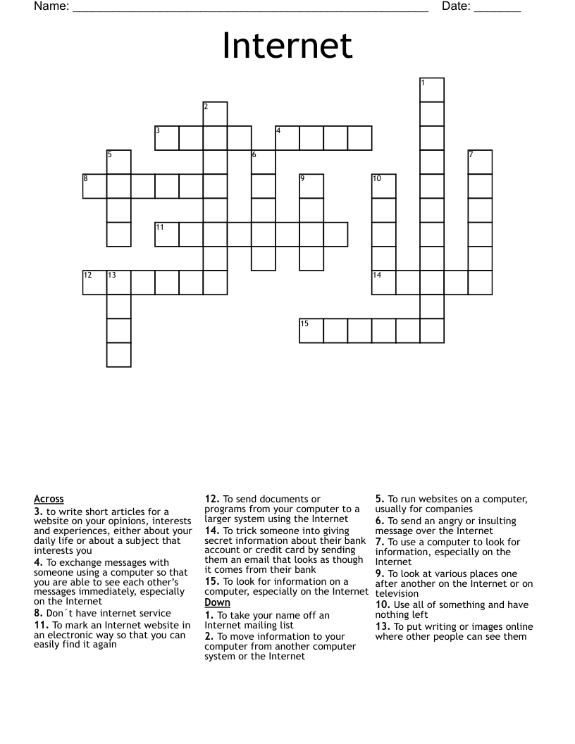 Internet Crossword - WordMint