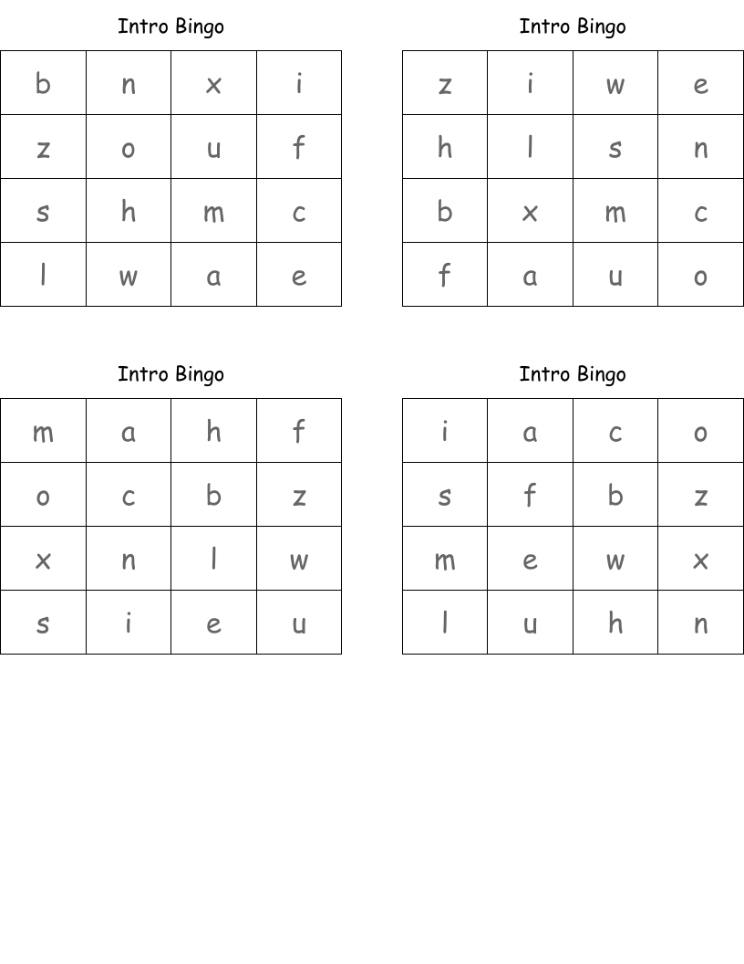 Intro Bingo - WordMint