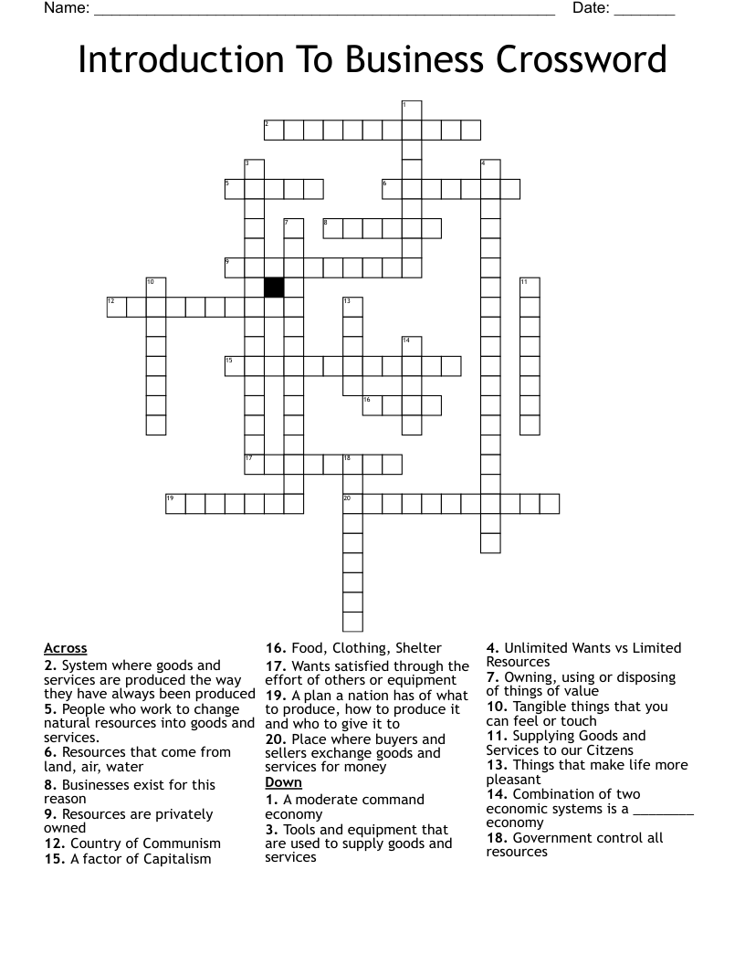 Introduction To Economics Word Search WordMint