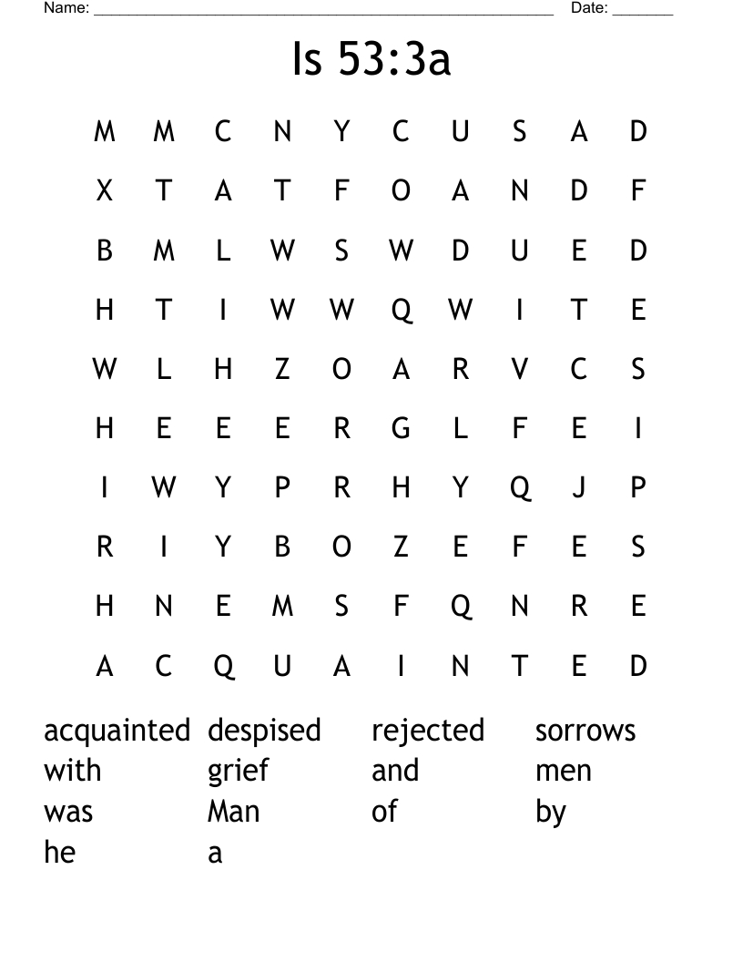 Is 53:3a Word Search - WordMint