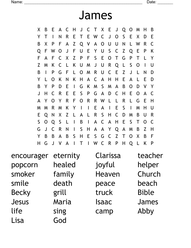 James Word Search - WordMint