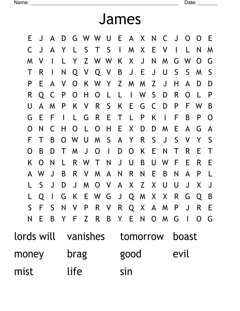 James Word Search - WordMint