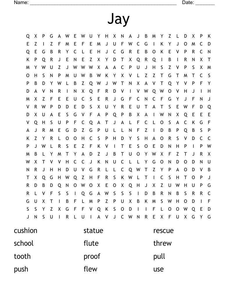 Jay Word Search - WordMint