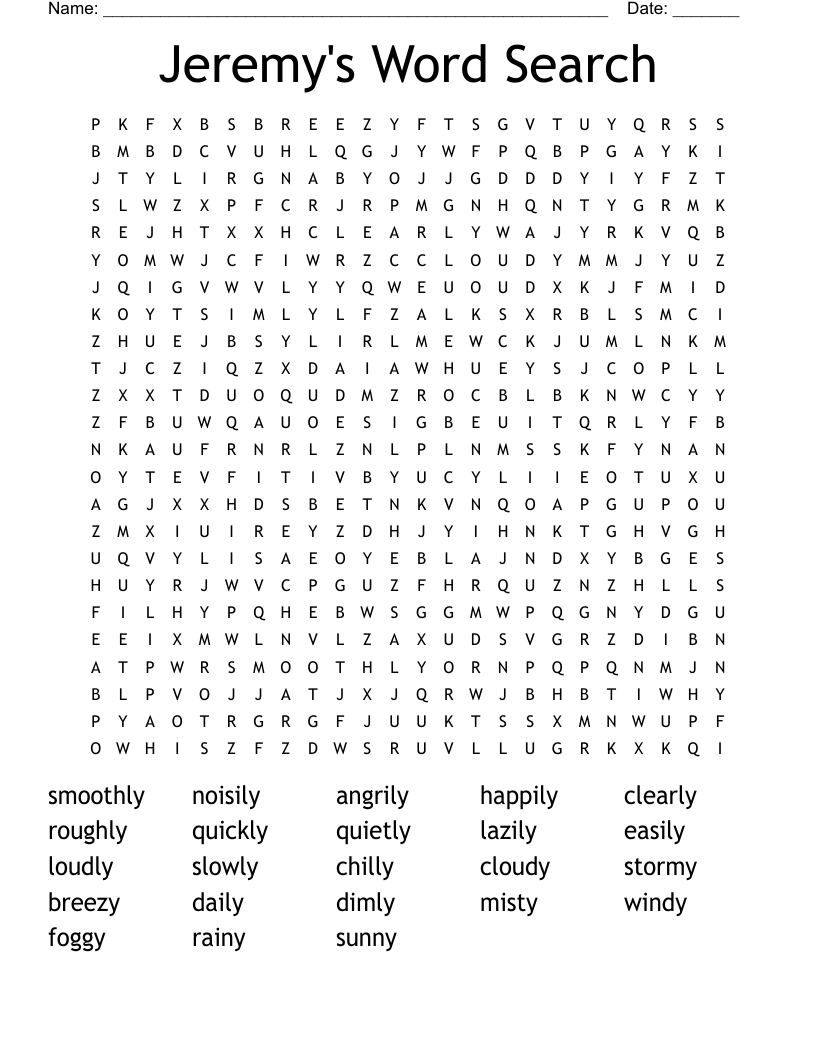 Jeremy s Word Search WordMint