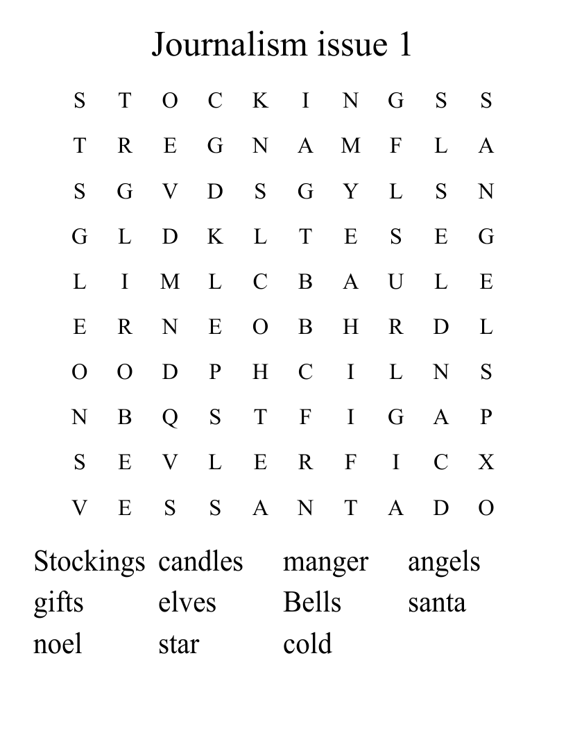 Journalism issue 1 Word Search - WordMint