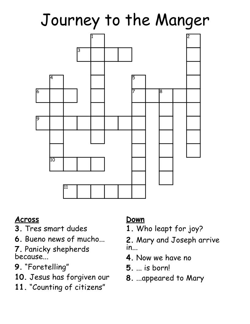 Journey to the Manger Crossword - WordMint