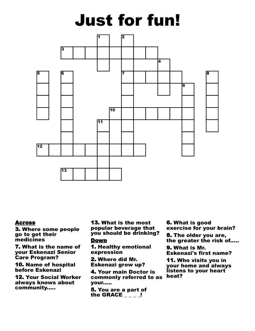 Just for fun! Crossword - WordMint