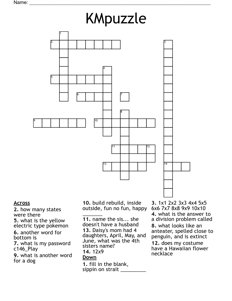 KMpuzzle Crossword WordMint