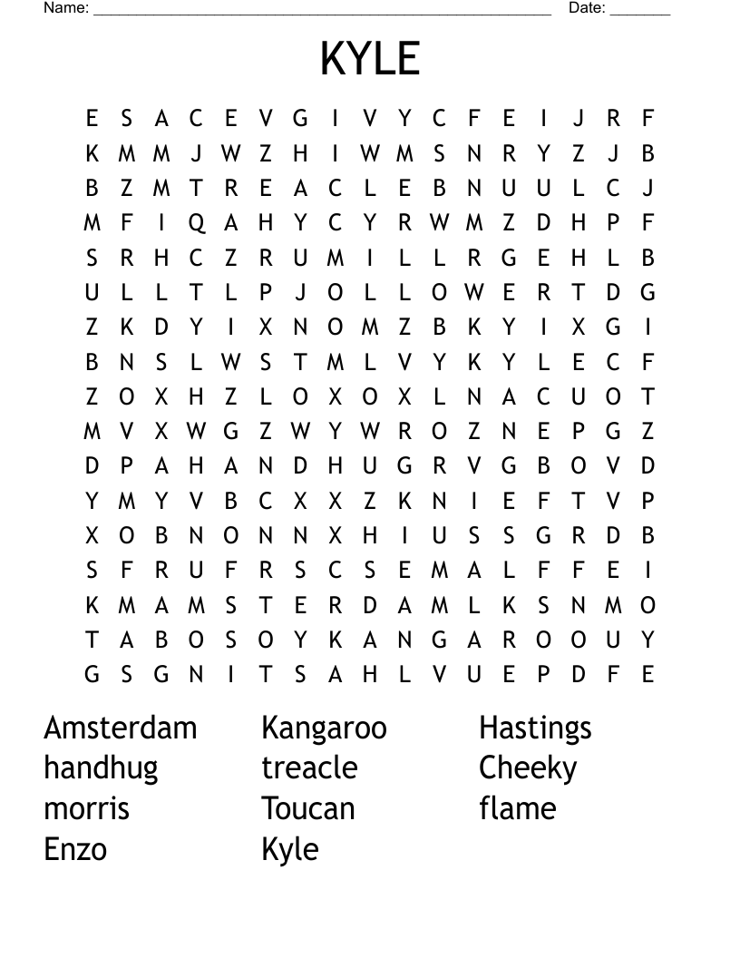 KYLE Word Search - WordMint