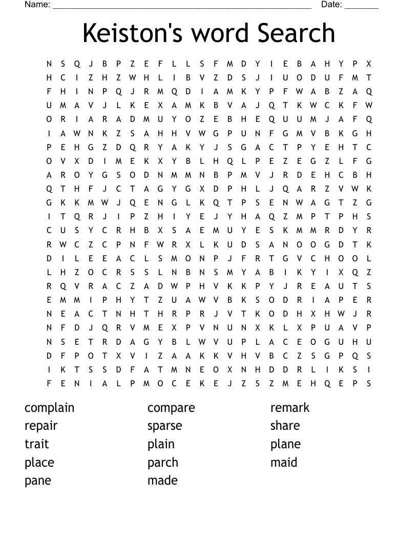 Keiston's word Search - WordMint