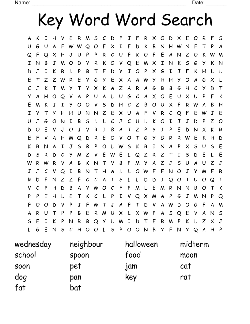 Key Word Word Search - WordMint