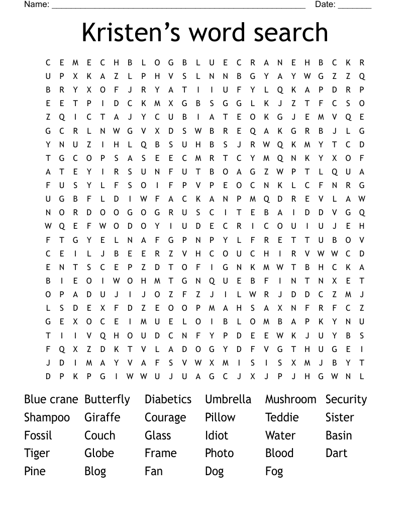 Kristen’s word search - WordMint