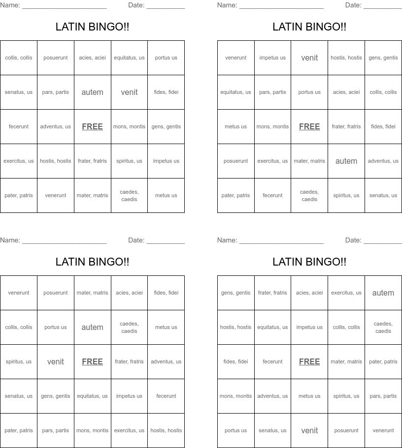 2nd Declension Masculine Nouns Word Search - WordMint