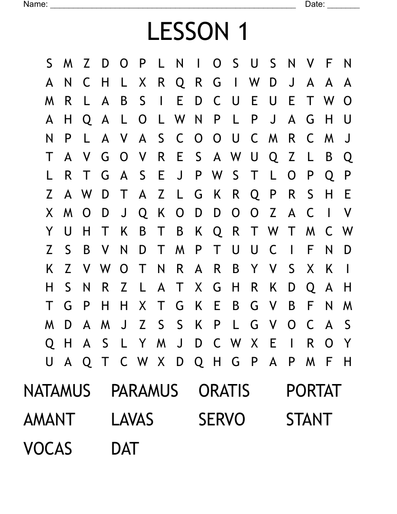 LESSON 1 Word Search - WordMint