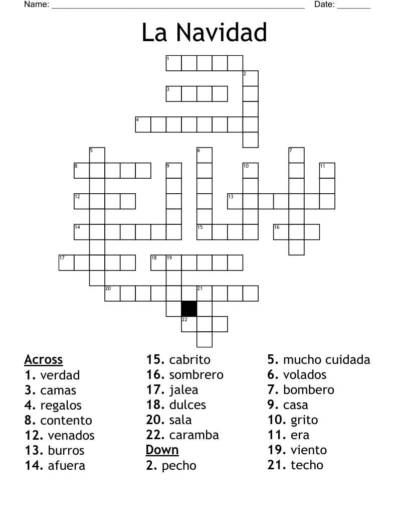 La Navidad Crossword WordMint